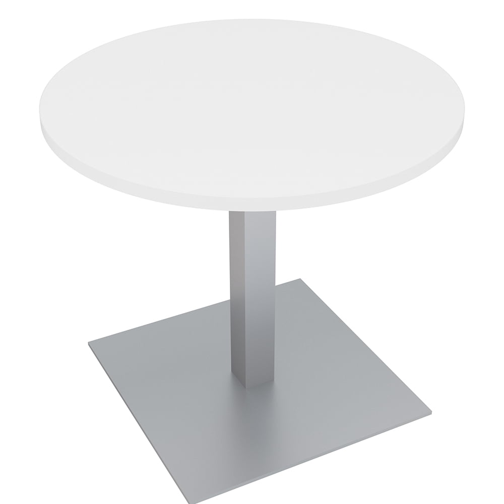 34" Small Round Table Square Metal Base Conference Room Breakroom ...
