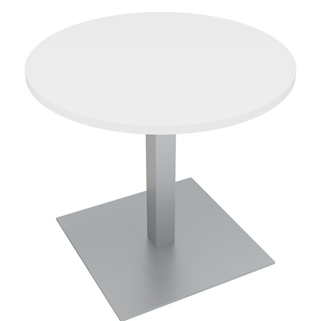 34" Small Round Table Square Metal Base Conference Room Breakroom ...