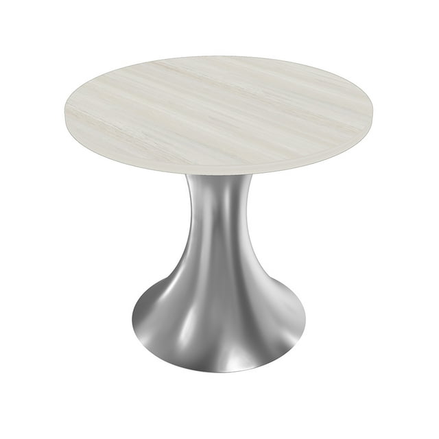 34" Small Round Table With Wide Pedestal Base 2 Person Office Table ...