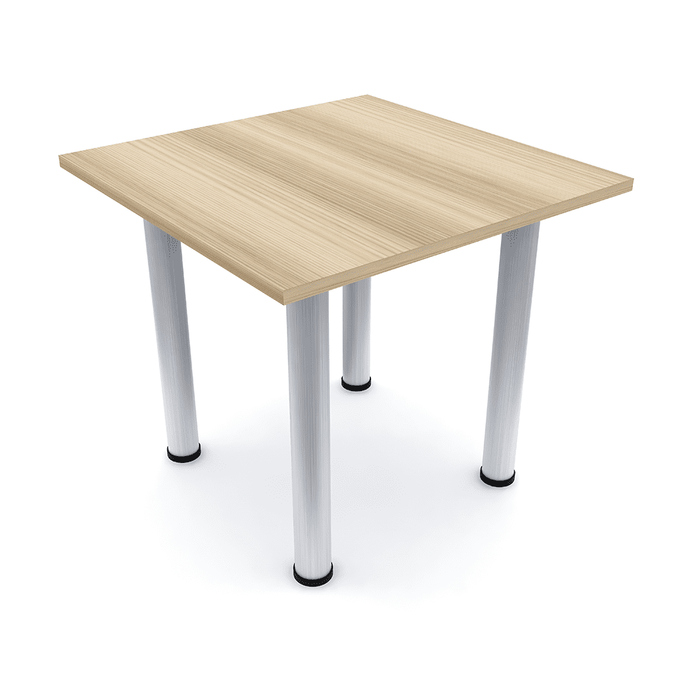 34" Small Square Table Metal Post Legs Conference Room Breakroom ...