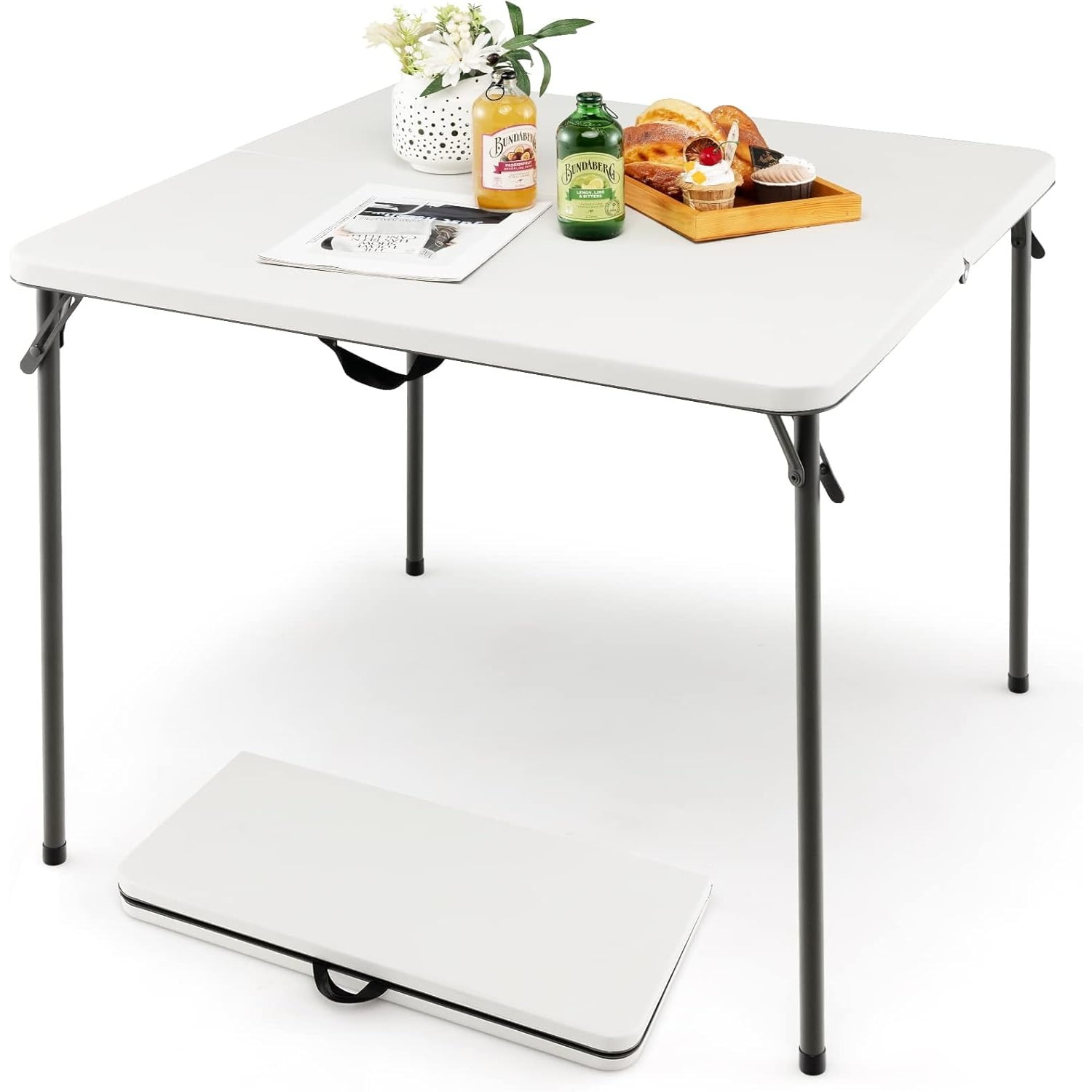 34" Square Folding Card Table, Foldable Plastic Folding Tables ...