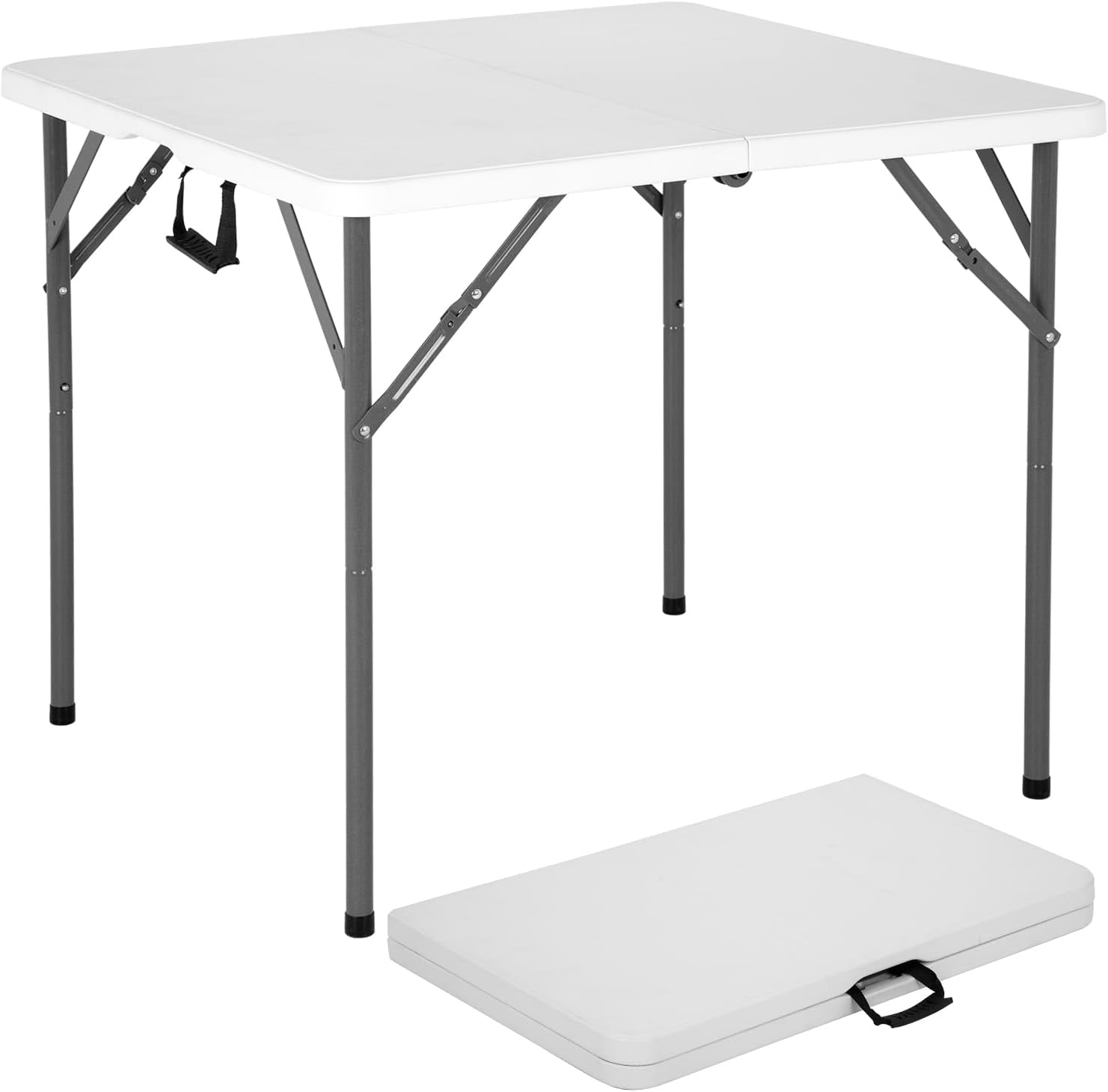 34" Square Folding Card Table, Heavy Duty HDPE Plastic Portable Table ...