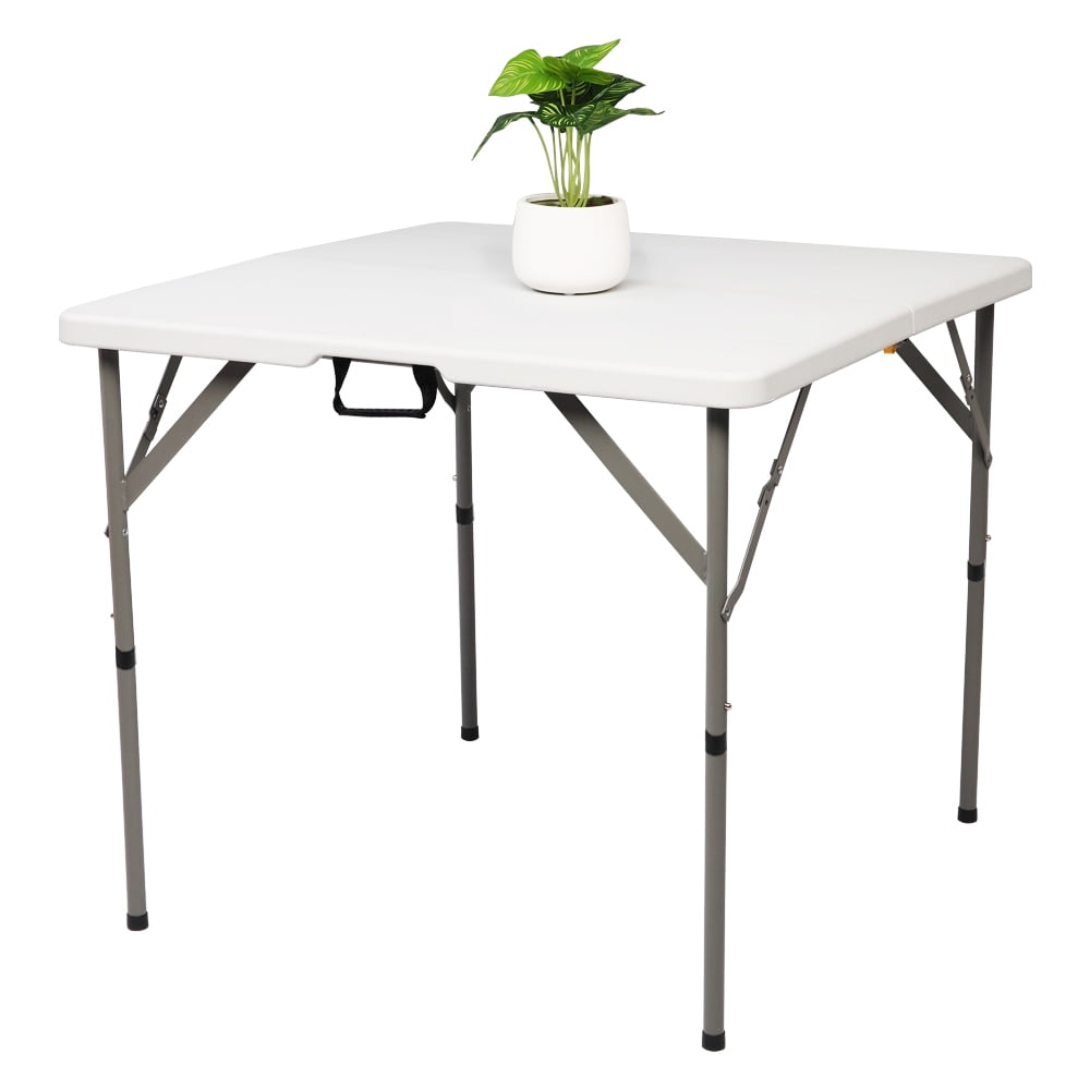 34" Square Folding Table for Outdoor/Indoor Events, Portable Plastic ...