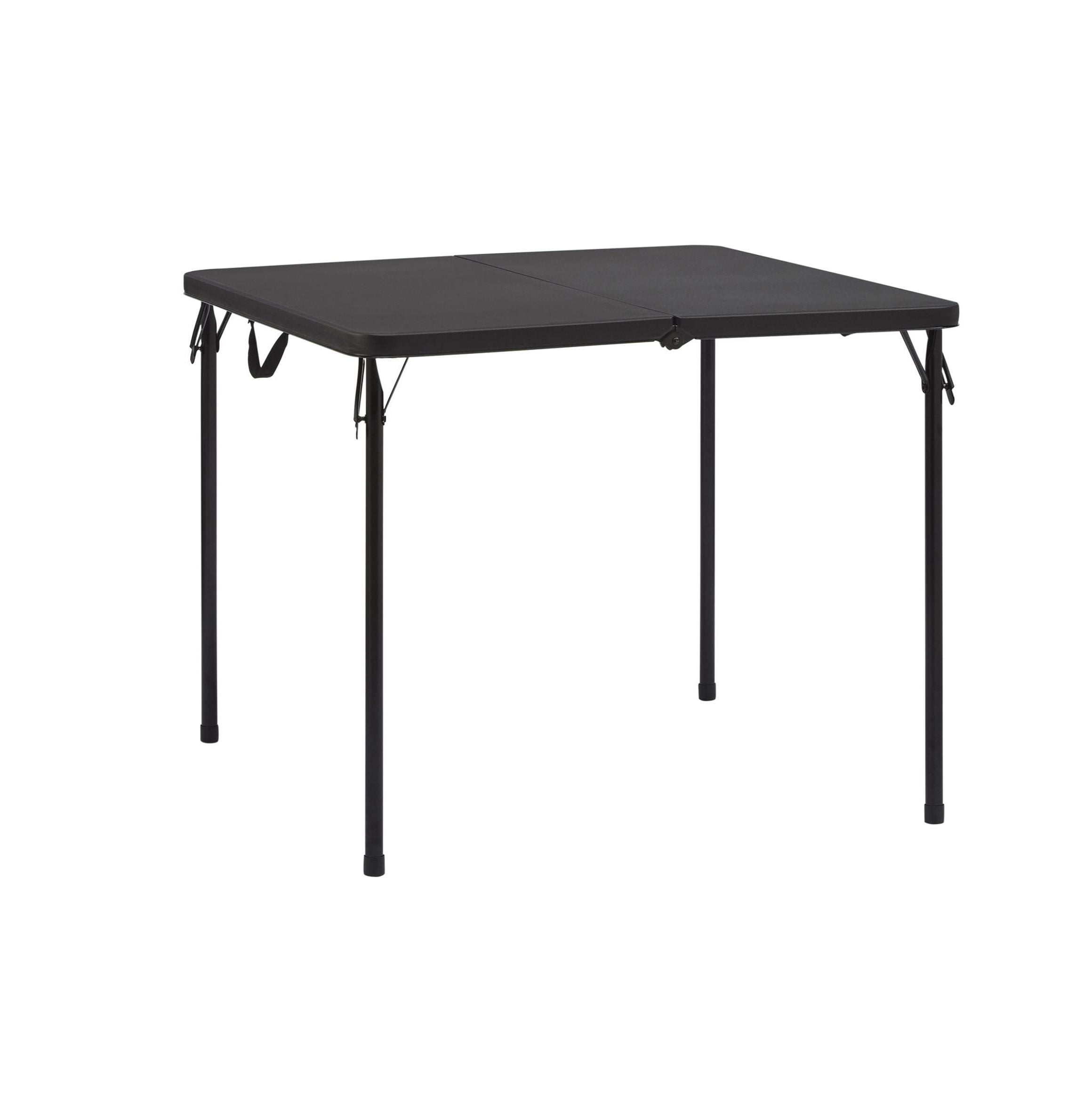 34" Square Resin Fold-in-Half Table, Rich Black Default - Walmart.com