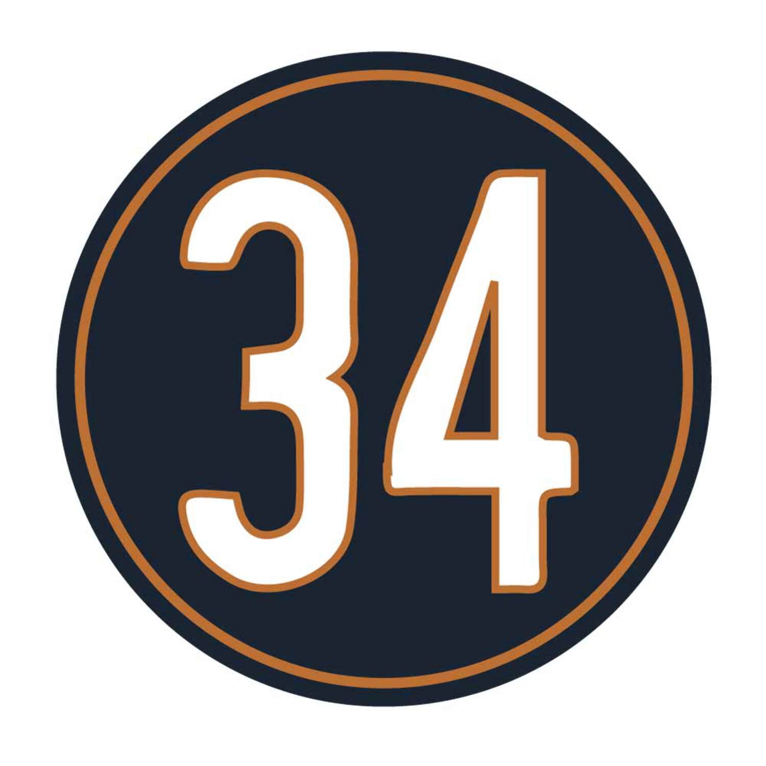 #34 Sticker Navy and Orange - Walmart.com