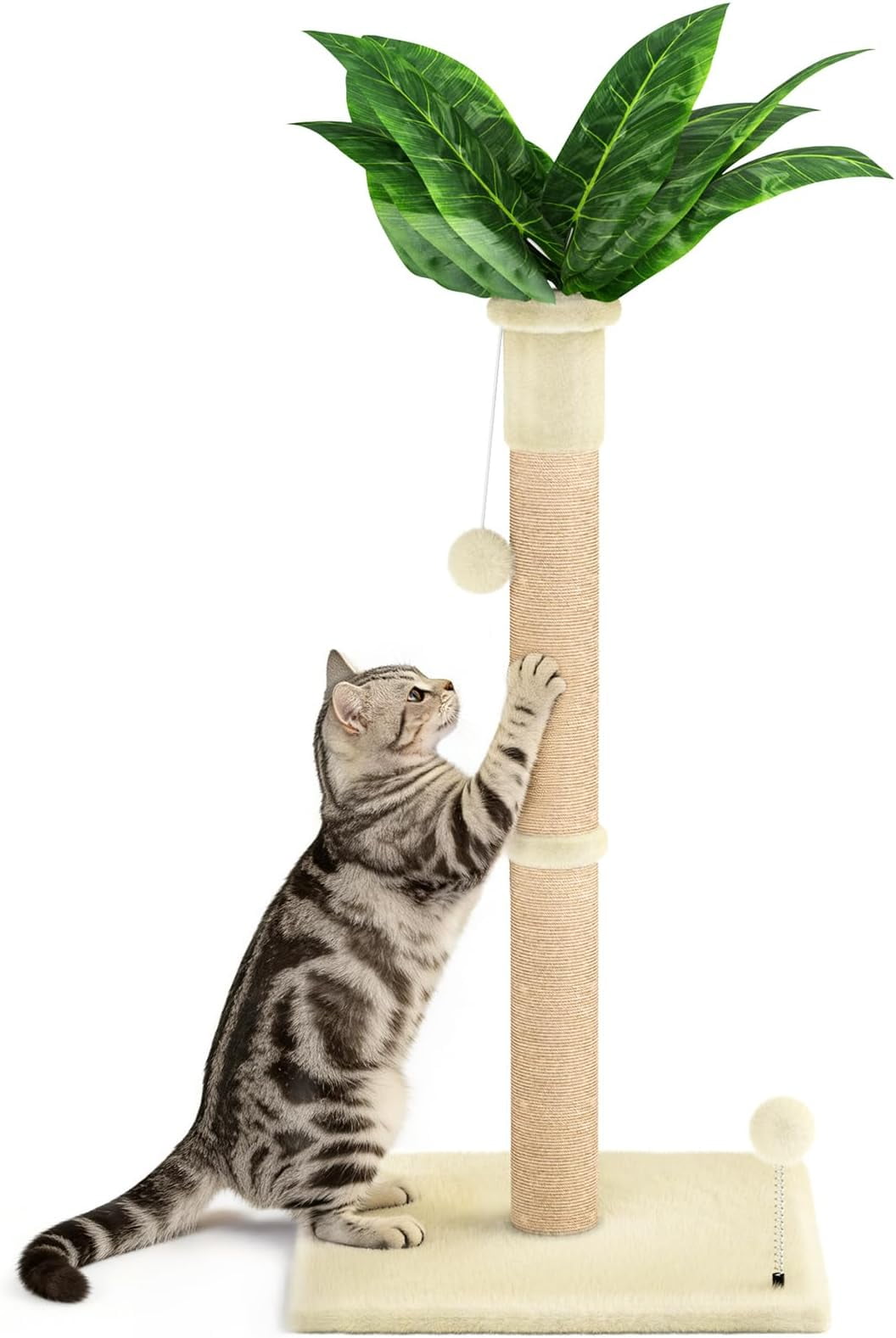 34'' Tall, Scratchers Tree Tower for Indoor Kitten with Extra Wide 15.8 ...