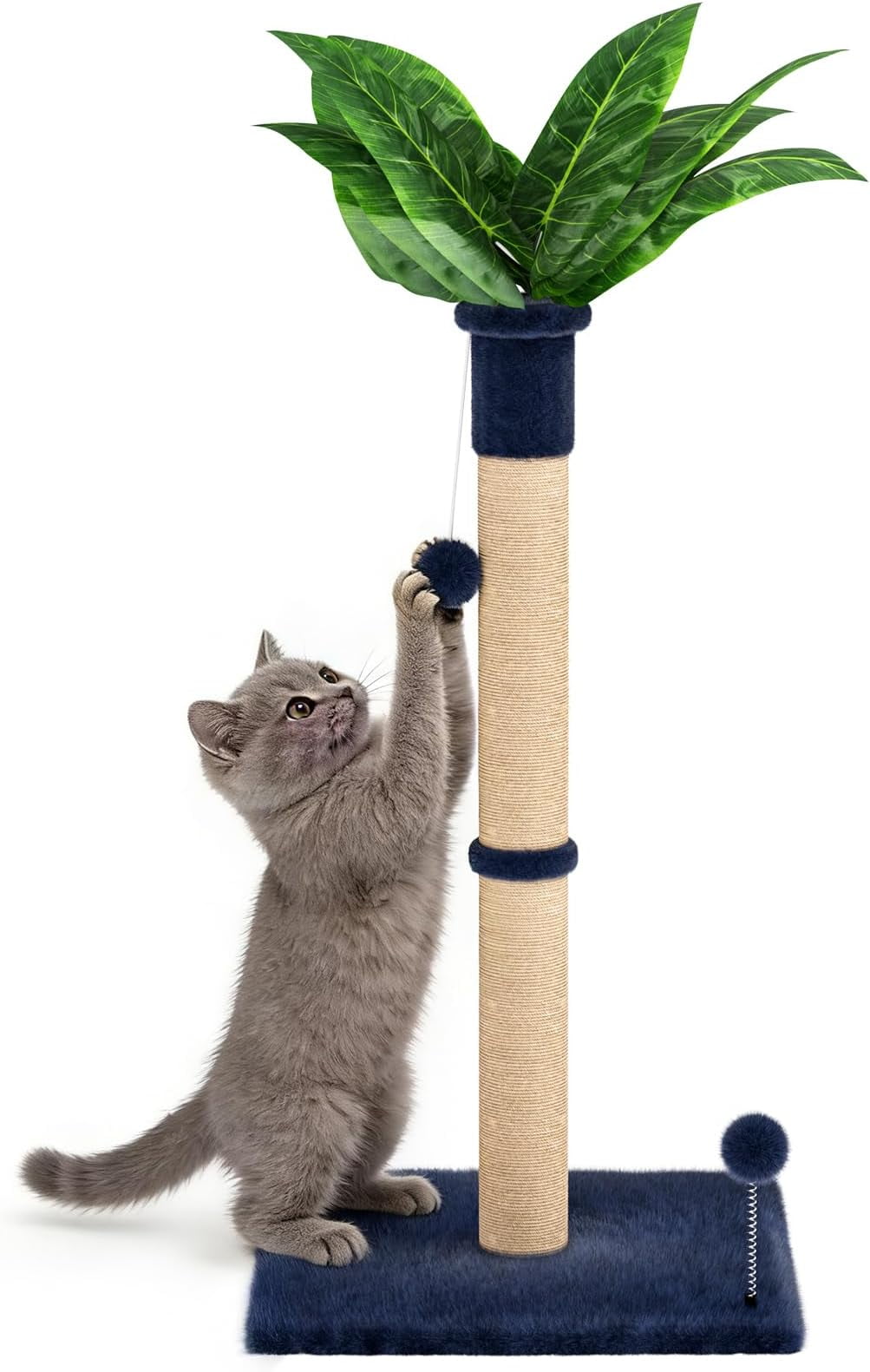 34'' Tall, Scratchers Tree Tower for Indoor Kitty with Extra Wide 15.8 ...