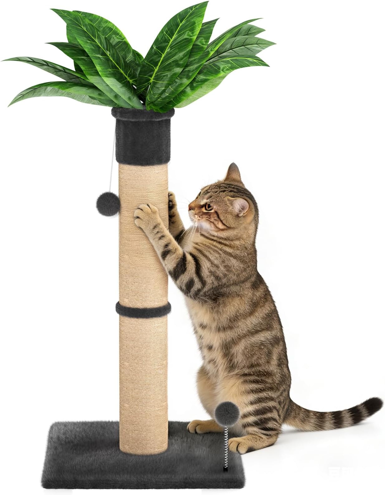 34 Tall, Tower Scratcher Extra Wide 15.8" Base with 2 Interactive Balls ...