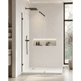 34"W x 76"H Fixed Panel Frameless Shower Door,3/8" 10mm Clear Tempered ...