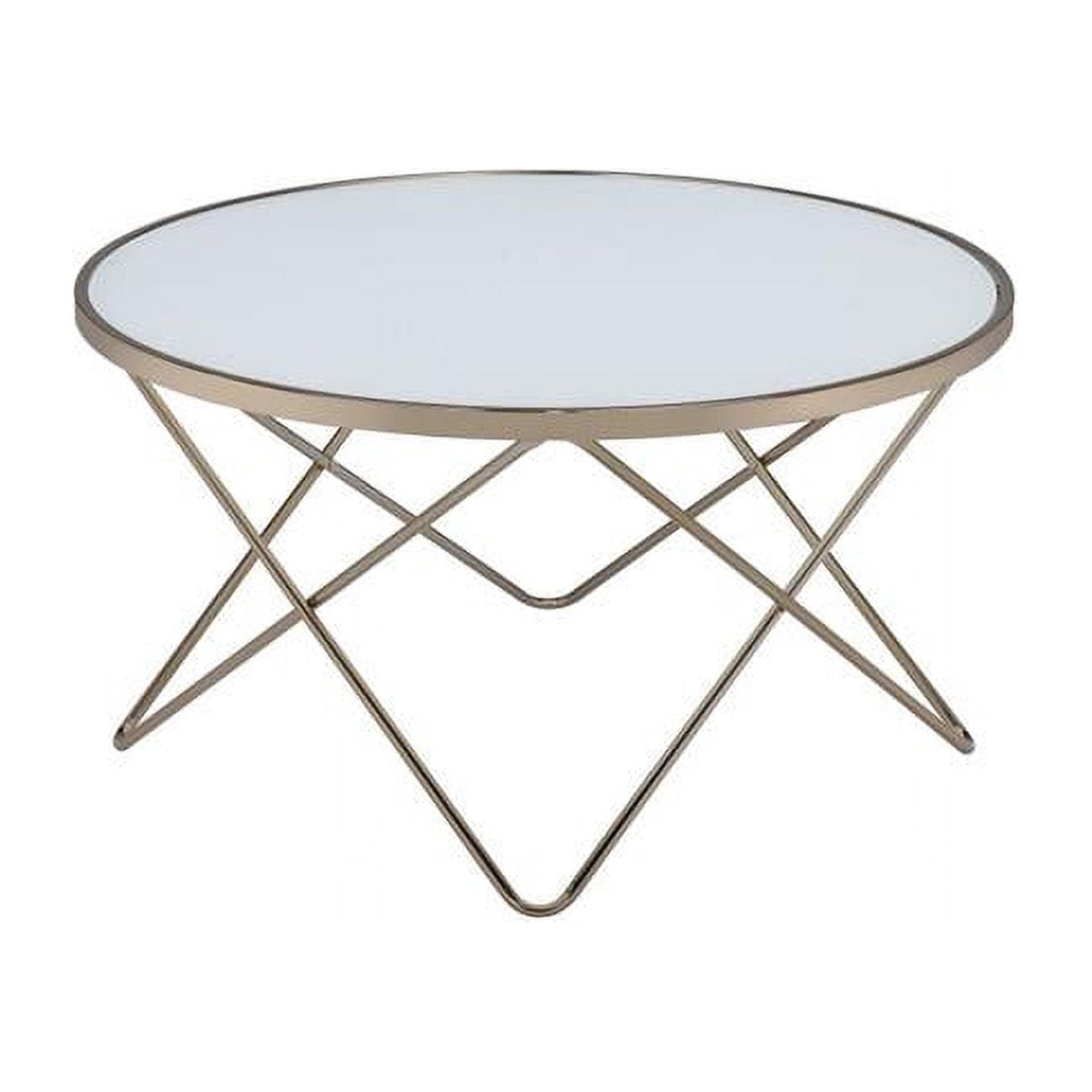 34 X 34 X 18 Frosted Glass Champagne Coffee Table - Walmart.com