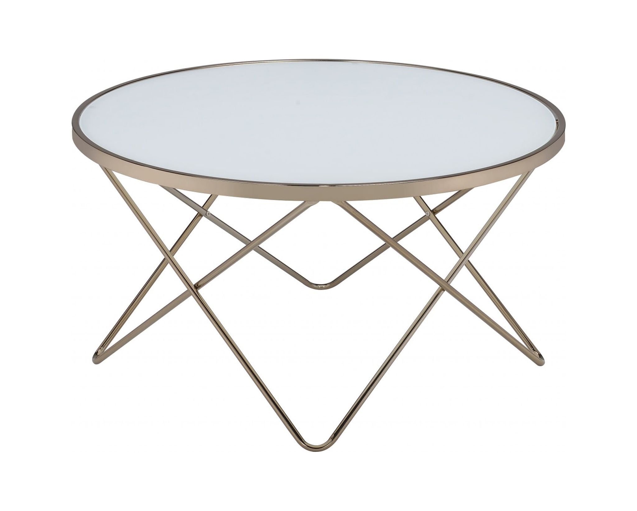 34" X 34" X 18" Frosted Glass Champagne Coffee Table - Walmart.com