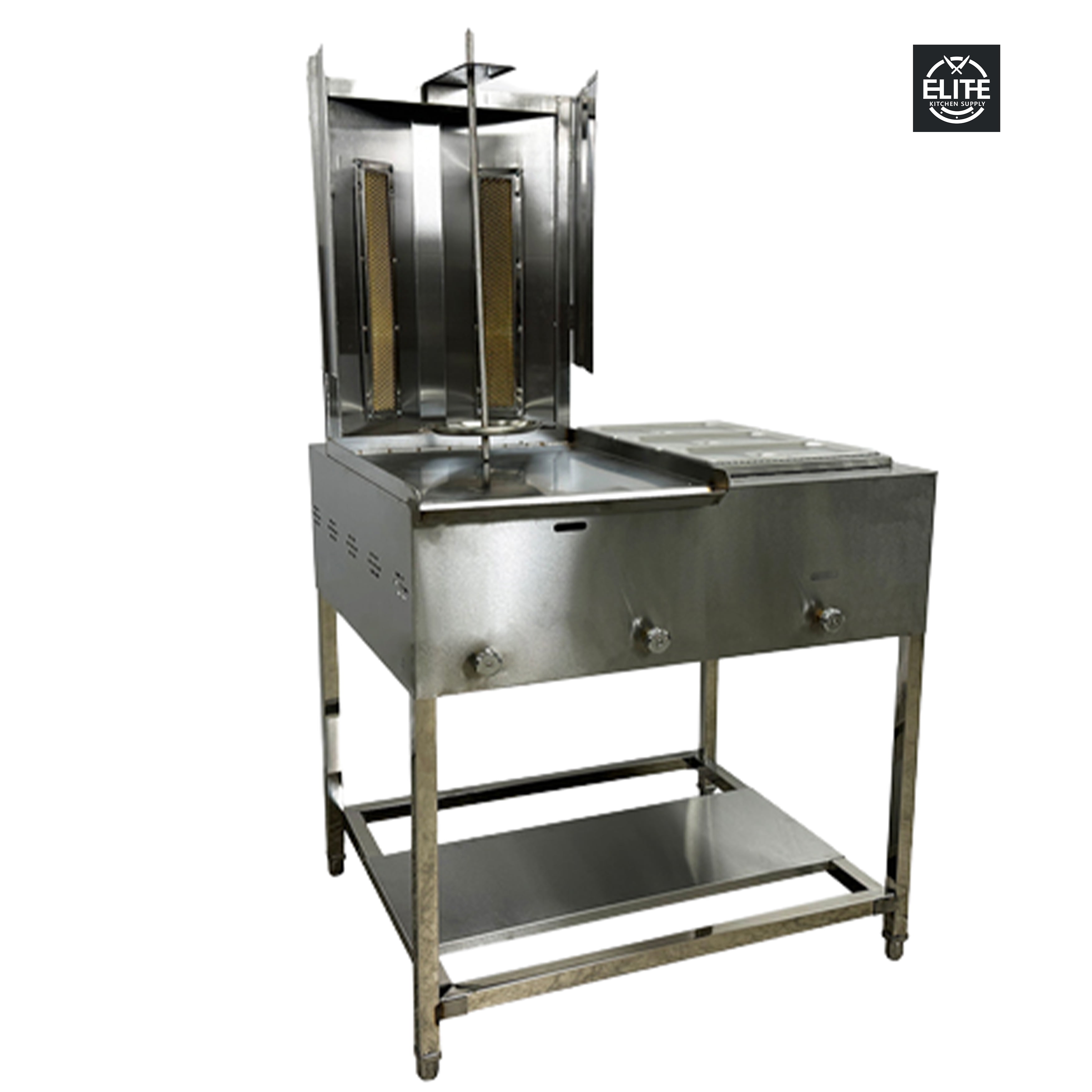 34 in. 3 Burner Infrared Trompo Para Tacos Al Pastor Shawarma Griddle ...