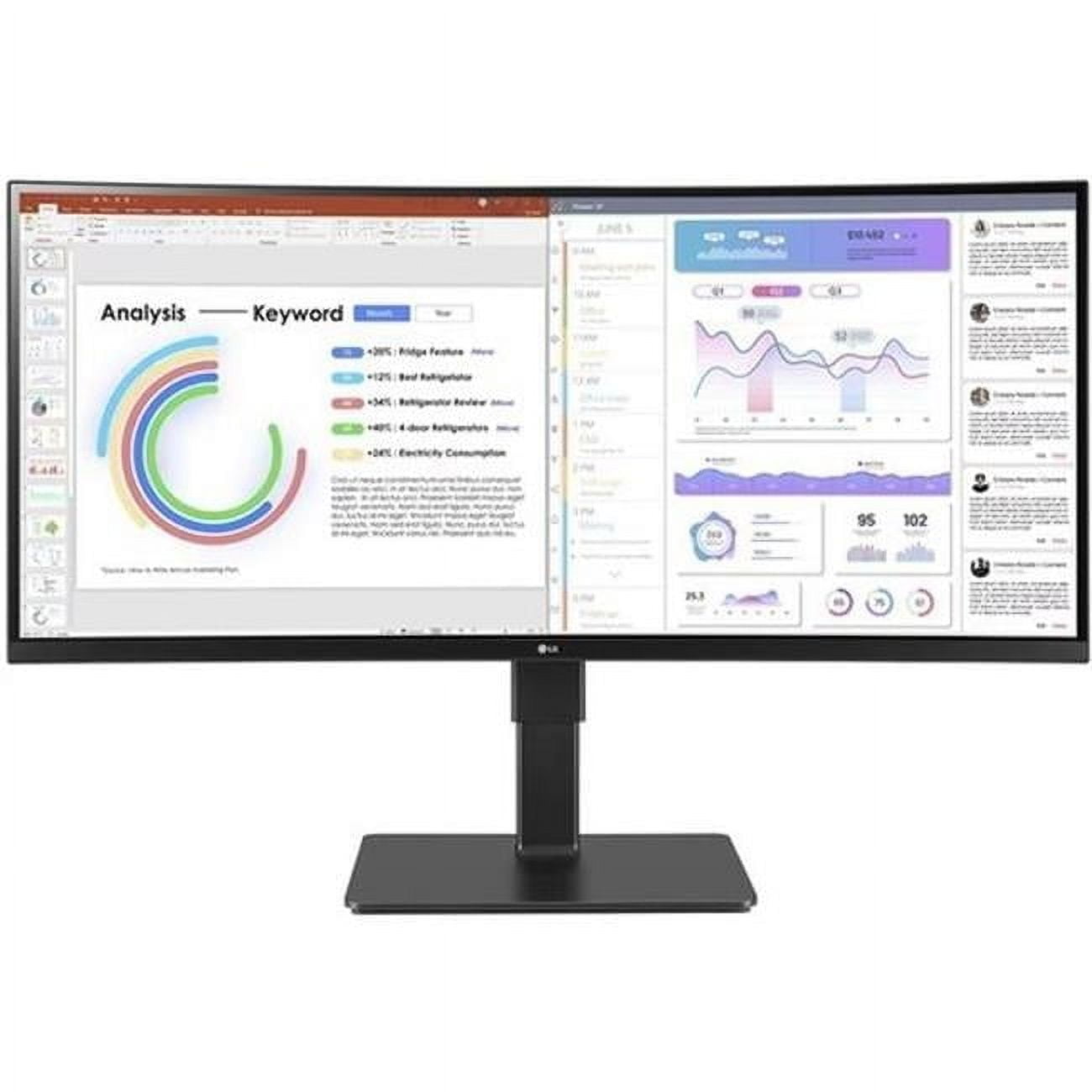 34 in. Ultrawide Webcam UW-QHD Curved Screen LED Monitor - 21-9 ...