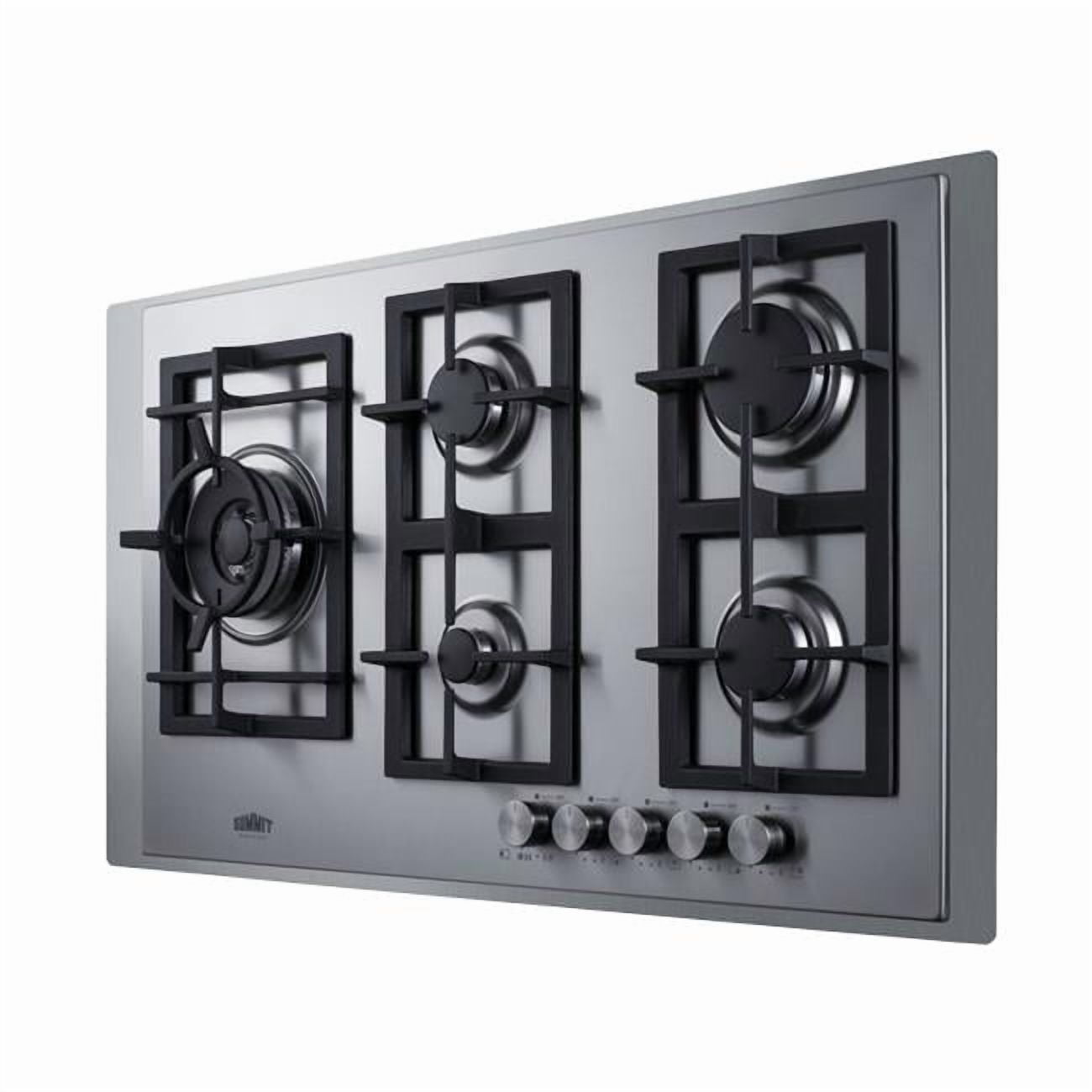 34 in. Wide 5-Burner Gas Cooktop, Stainless Steel - Walmart.com