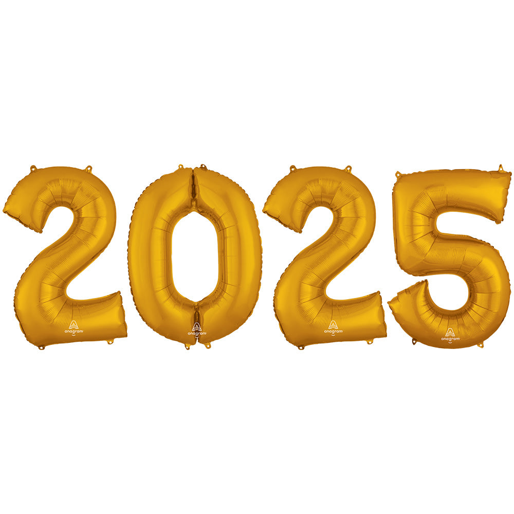 34 inch Anagram 2025 - Numbers Kit Foil Mylar Balloon - Gold - Party ...