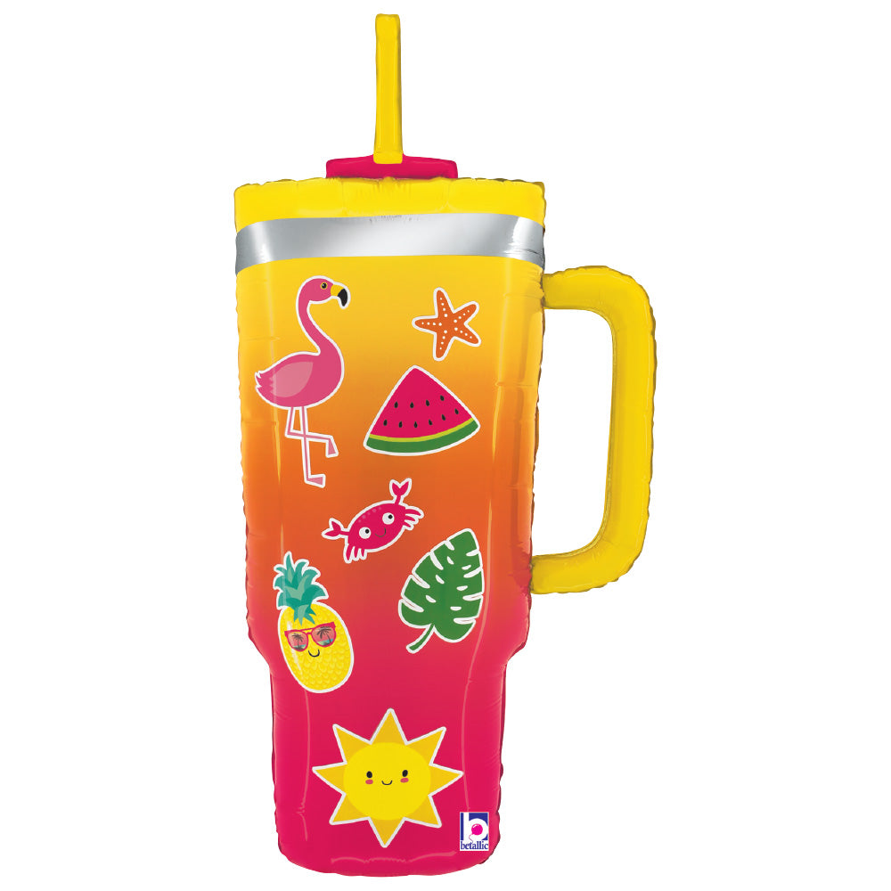 34 inch Betallic Summer Tumbler Foil Mylar Balloon - Party Supplies ...