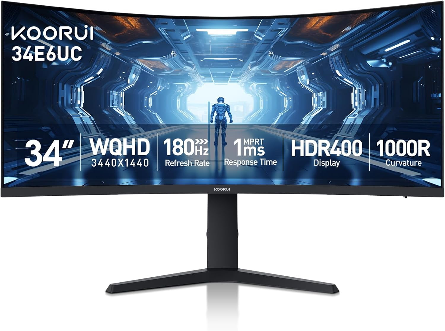 34-inch Curved Ultrawide WQHD 3440×1440 Gaming Monitor, 180Hz 1000R ...