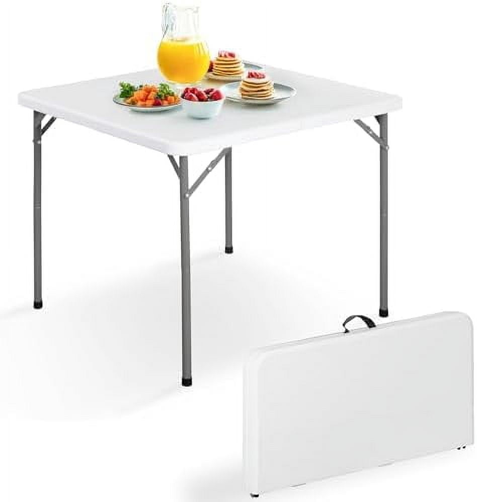 34 inch Fold in Half Square Table, Bi-Folding Picnic Table, Portable ...