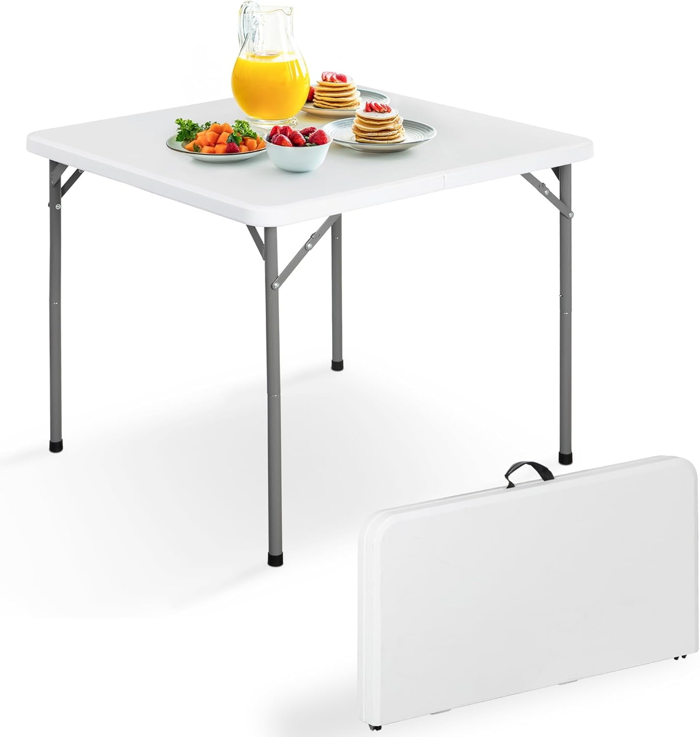 **34 inch fold in half square table, bi-folding picnic table, portable ...