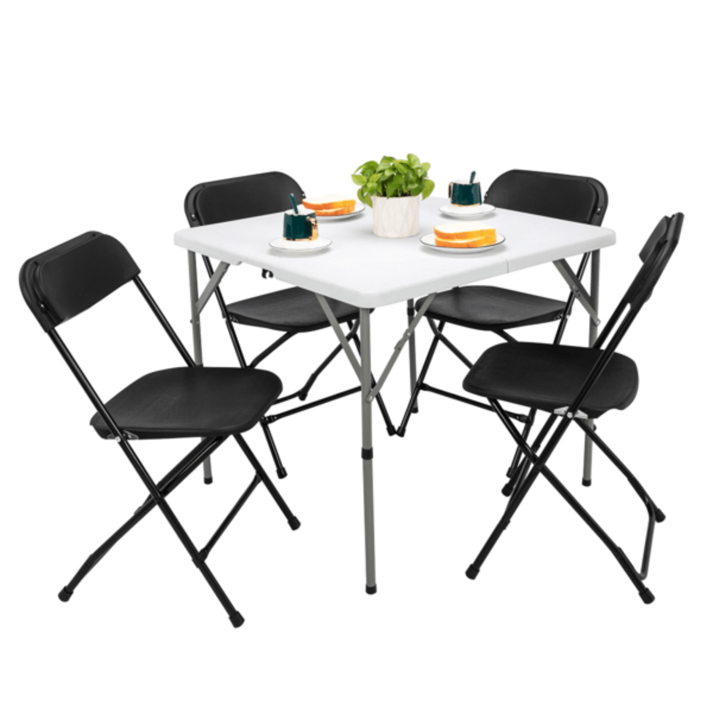 34-inch Foldable Square Table, Simple Style Dining Table, Sturdy and ...