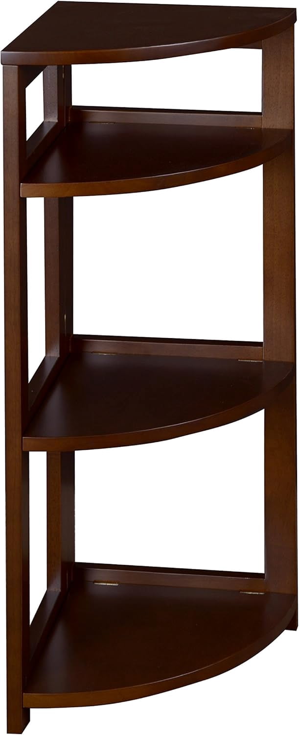 34-inch High Corner Folding Bookcase - Mocha Walnut Flip Flop - Walmart.com