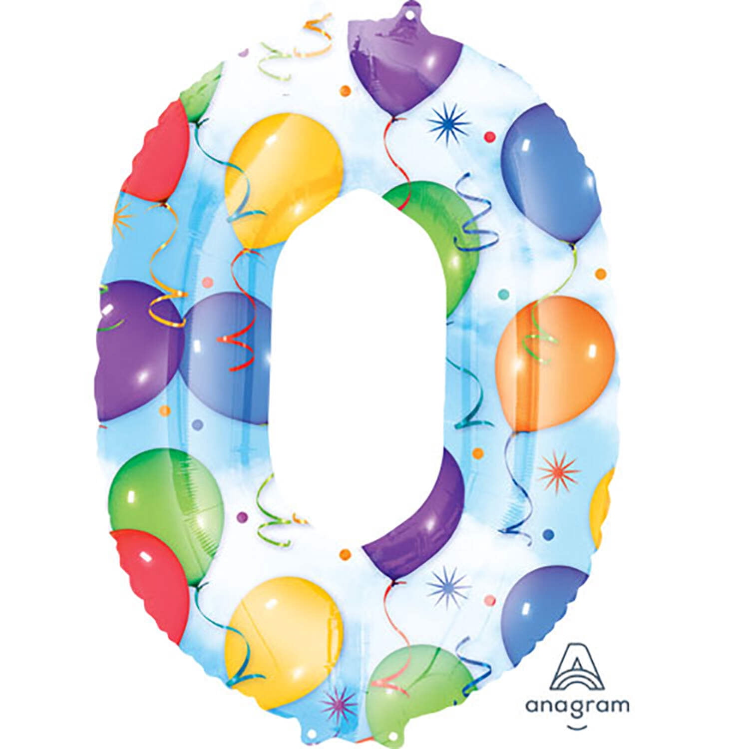 34 inch Number 0 - Anagram - Balloons & Streamers Foil Mylar Balloon ...