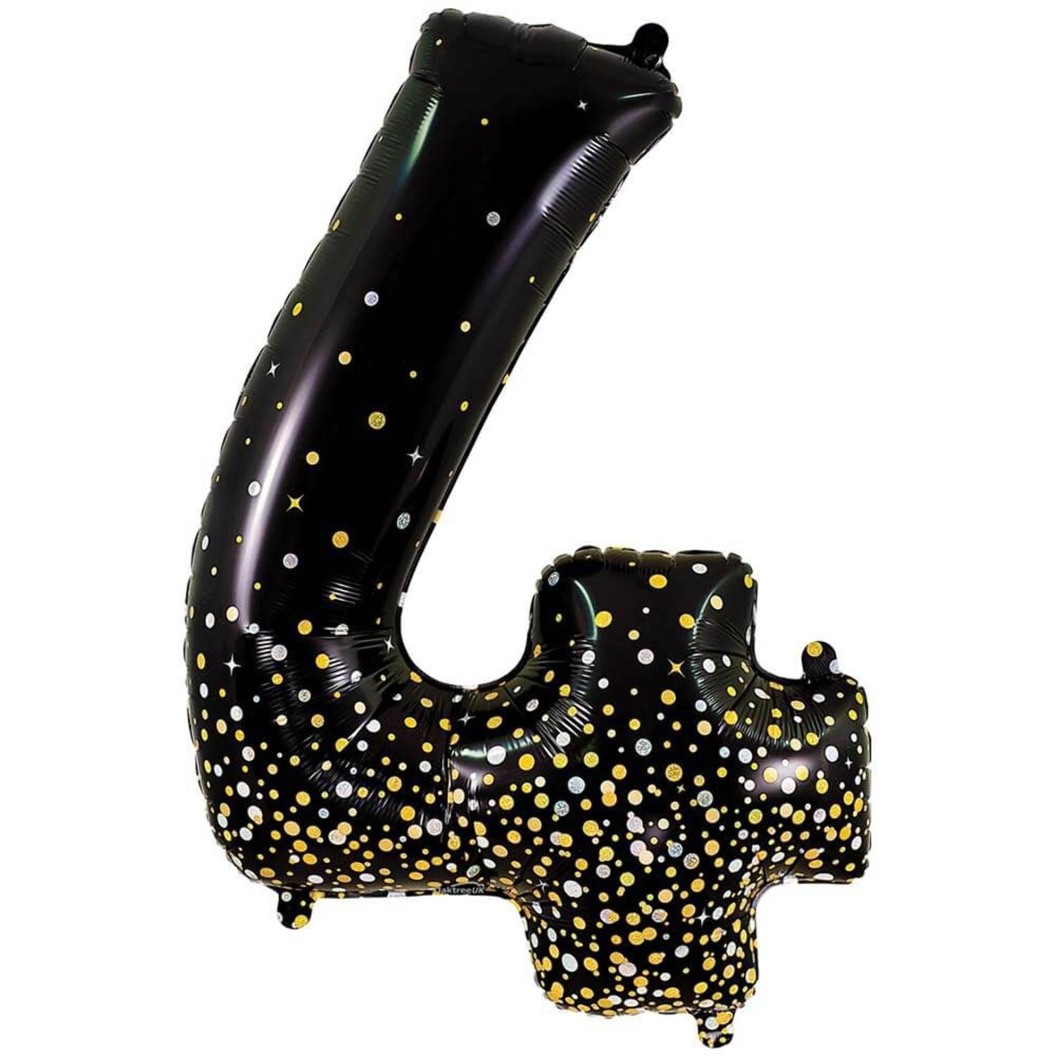 34 inch Number 4 - Oaktree - Sparkling Fizz Holographic Black Foil ...