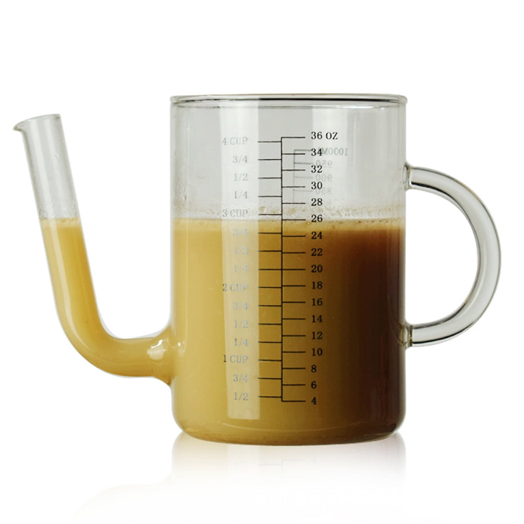 34 oz Gravy Oil Soup Fat Separator Grease Oiler Filter Strainer Bowl ...