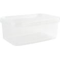 34 oz Rectangular Clear Food Storage Containers with Lids - Stackable ...