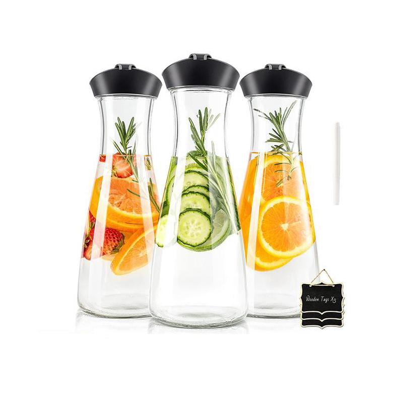 34 oz Water Bottle Set, Juice Containers with Resealable Lids, Comes ...