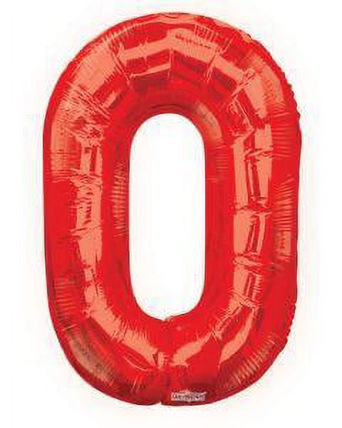 Giant Red Number 0 Balloon 34" - Walmart.com