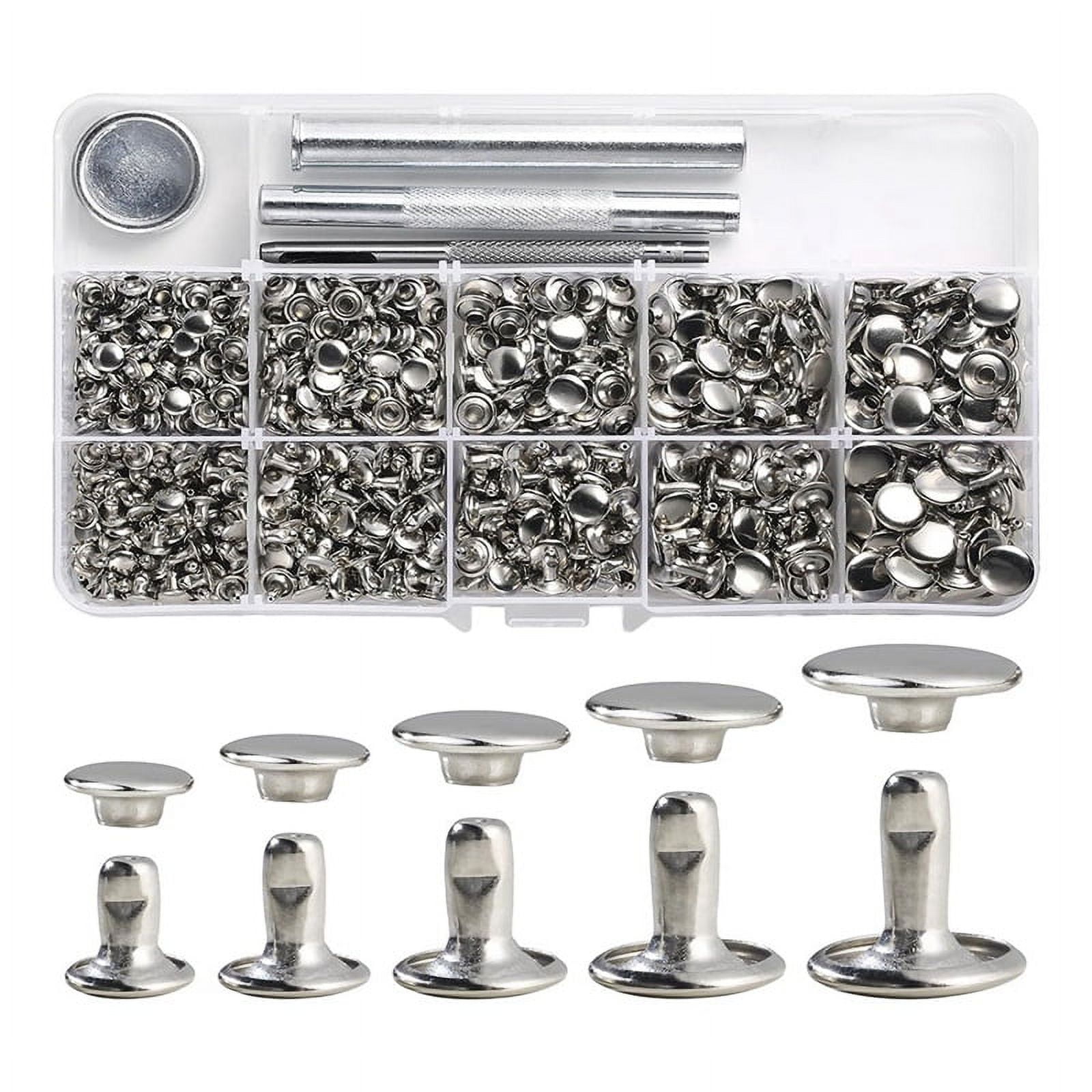 340 Sets Leather Rivet Kit Rivets Leather Double Hat Rivets Apparel ...