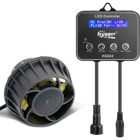3400 GPH Aquarium Inverter Wavemaker Pump with LED Controller, DC 24V ...