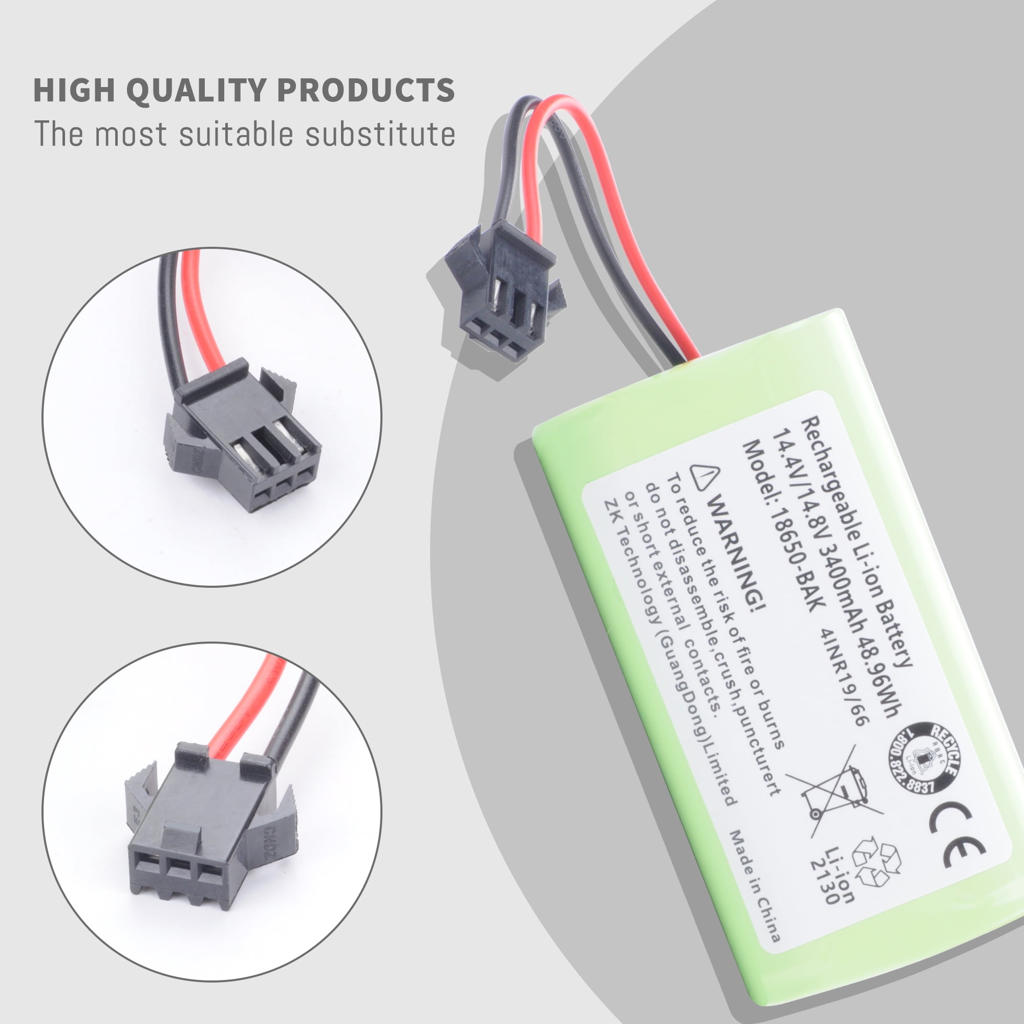 3400mah Battery for Ecovacs Deebot N79S N79S N95 DN622, for Eufy ...