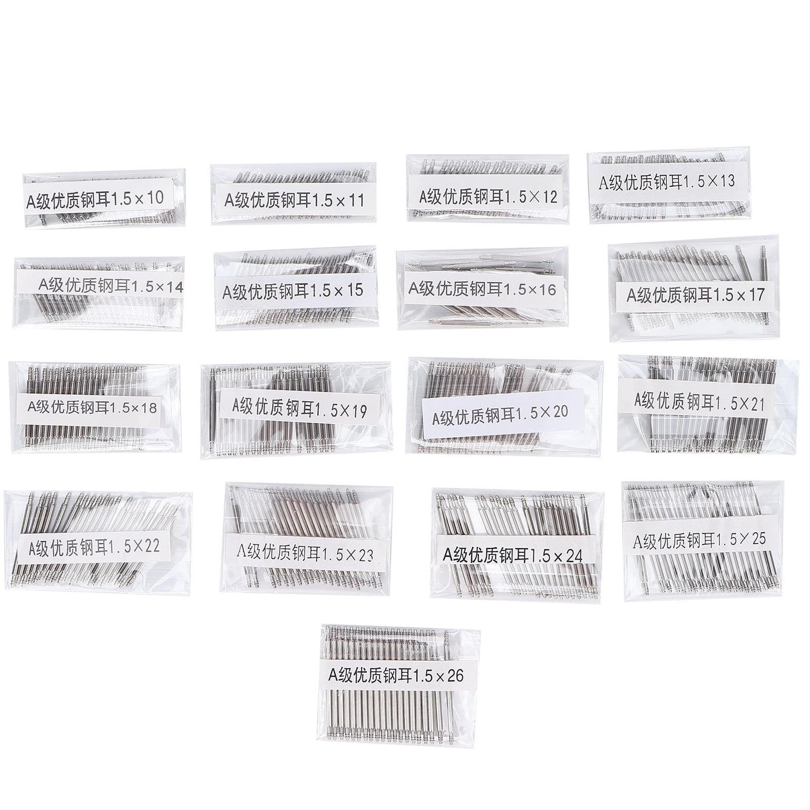 340Pcs Watch Pins 1.5mm Stainless Steel Various Sizes Large Quantities ...