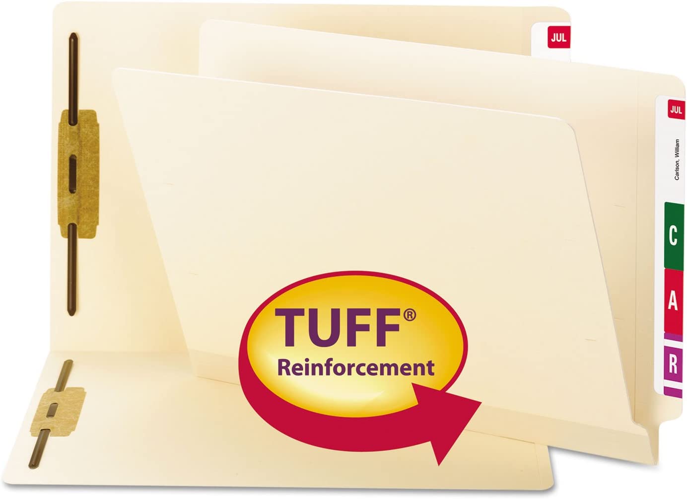 34105 Reinforced End Tab Fastener Folder Two Fasteners Letter Manila 50 ...