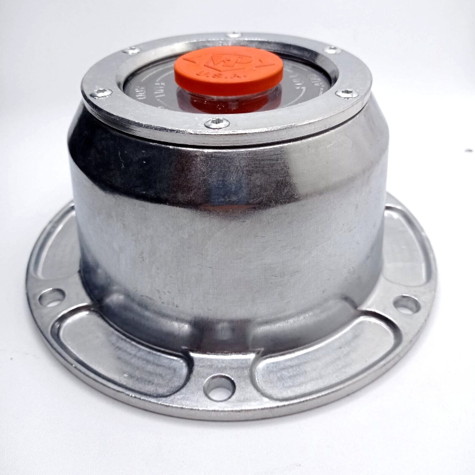 343-4195 Hub Cap Clear Plastic Red Pipe I.D 6-3/4" 6 HOLE Height: 2-11/ ...