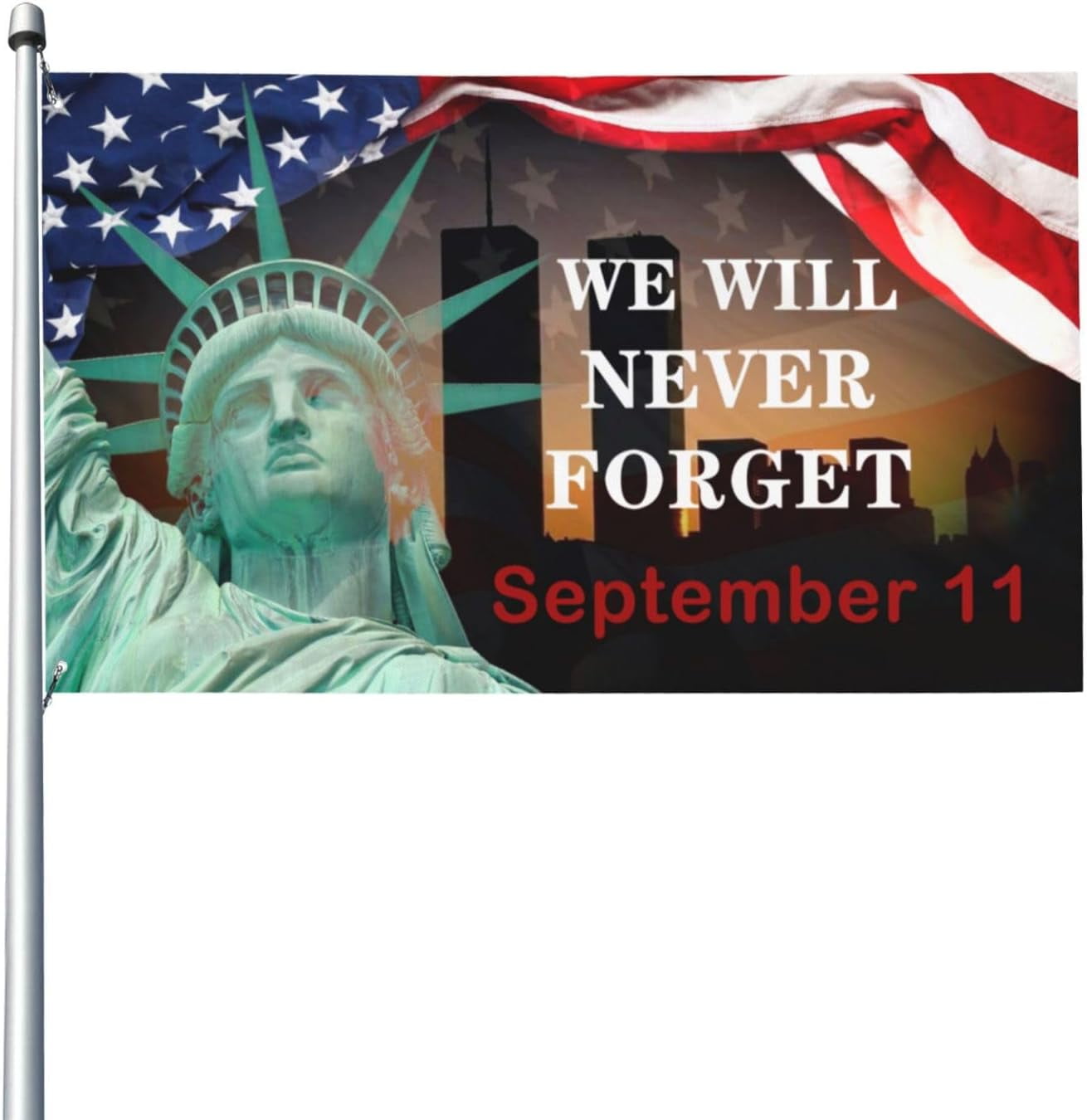 343 Firefighter Memorial 9-11 Never Forget Flag 2x3 ft Outdoor Decor ...