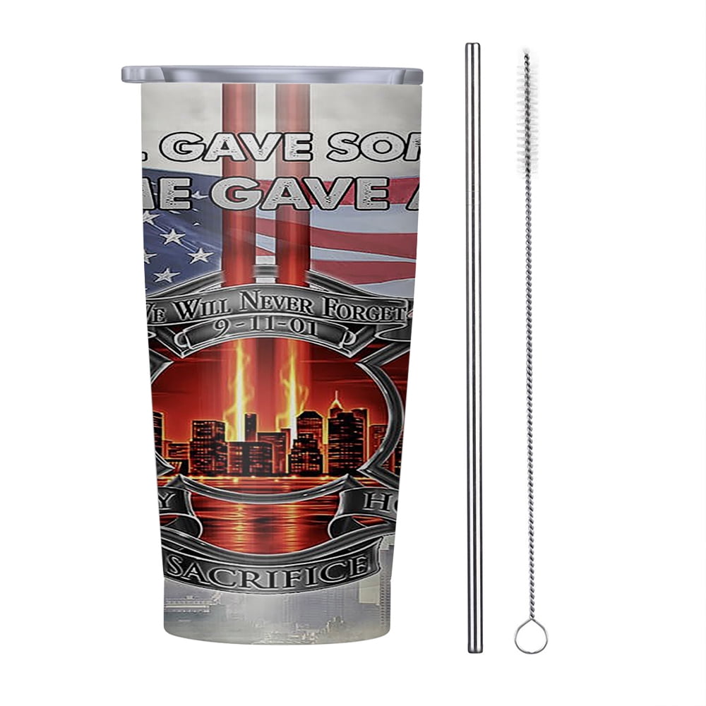 343 Firefighter Never Forget 911 20oz Tumbler, Insulated Stainless ...