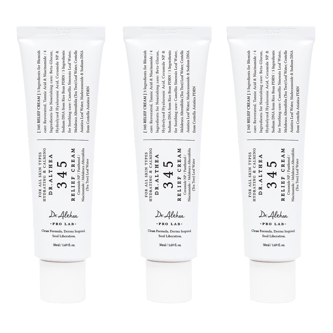 345 Relief Cream, Daily Facial Moisturizer for All Skin Types, Korean ...