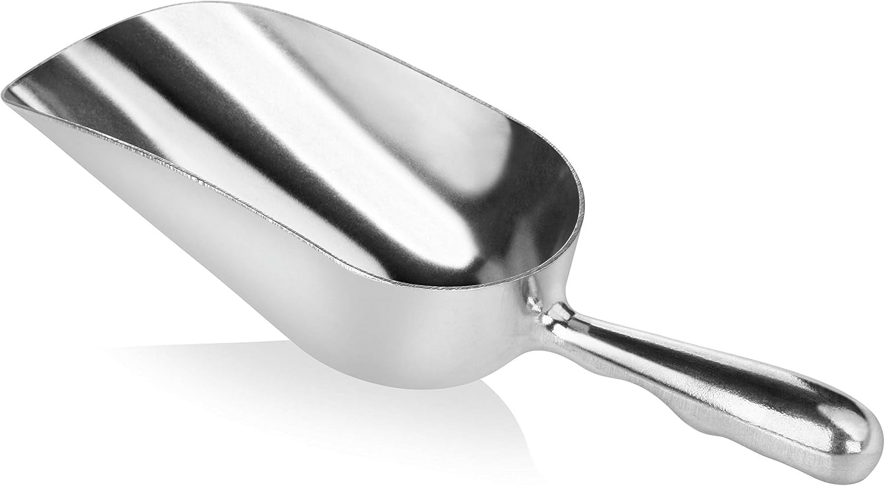 34523 One-Piece Cast Aluminum Round Bottom Bar Ice Flour Utility Scoop ...