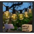 34FT G40 Solar String Lights, Globe Outdoor String Lights with 15 E12 ...
