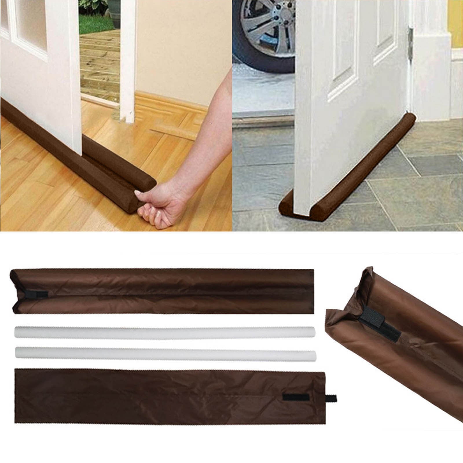 34Inch Twin Door Draft Stoppers, 1Pcs Double Door Stopper Bottom Door ...