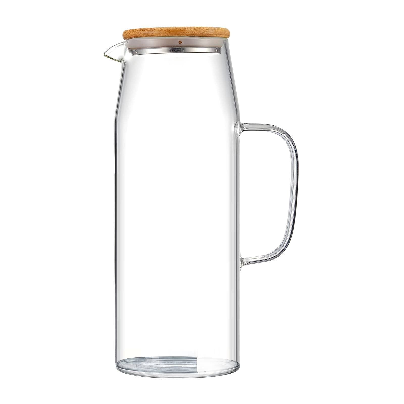 34Oz Glass Water Bottle with Handle, High Borosilicate Glass Pitcher ...