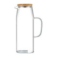 34Oz Glass Water Bottle with Handle, High Borosilicate Glass Pitcher ...