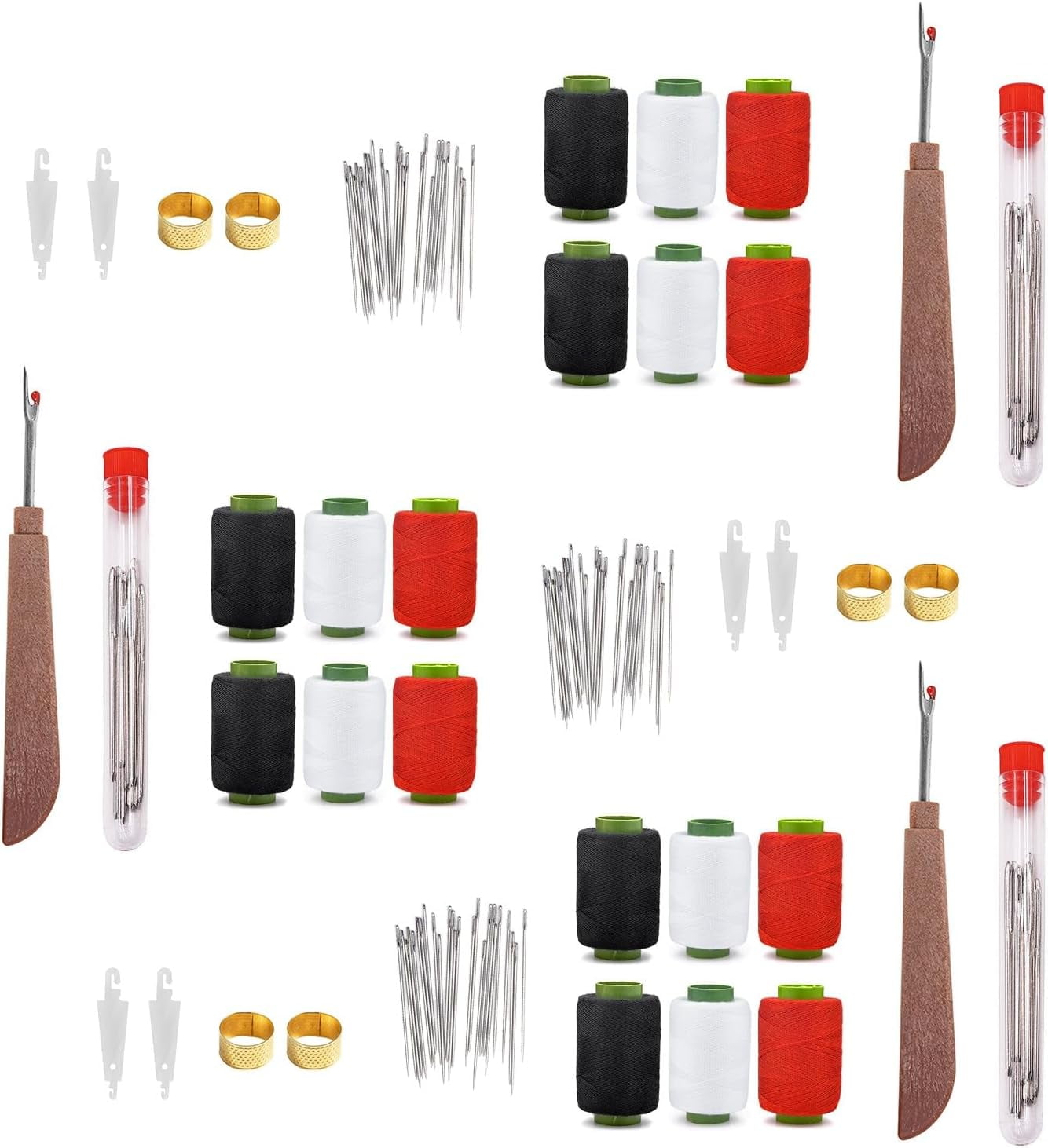 34PCS Big Eye Steel Needles Set, Vigorous Stainless Sewing Tool, Thread ...