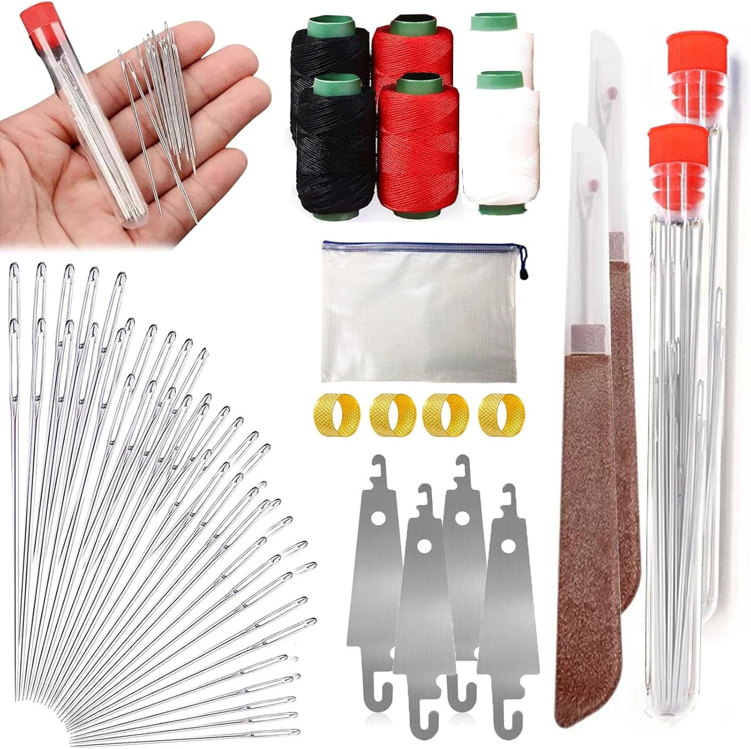 34PCS Sewing Tool Set Big Eye Steel Sewing Needles Kit, 2 PACK 2026 New ...