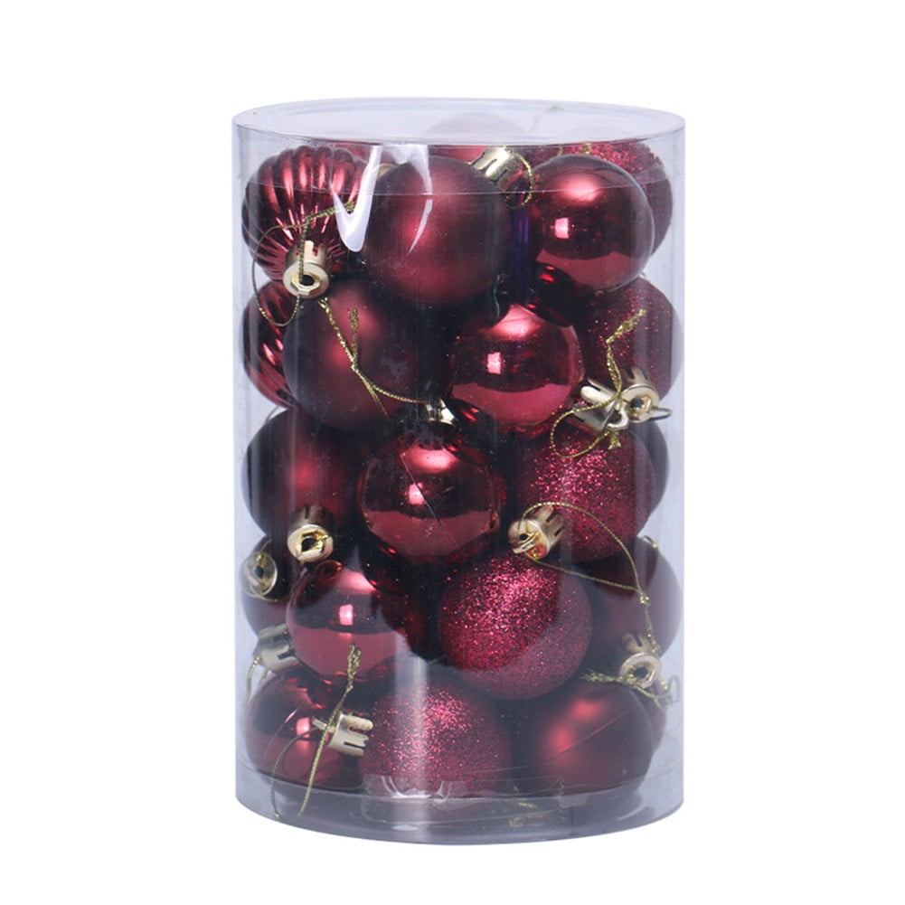 34PCS Shatterproof Christmas Ball Ornaments 40mm Red Tree Decorations ...