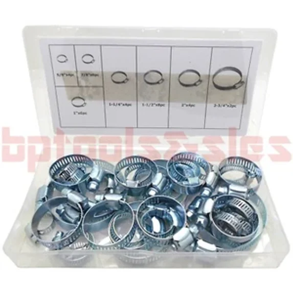 34Pc Hose Clamp Assorted Set Worm Gear Hose Pipe Fitting Clamp ...