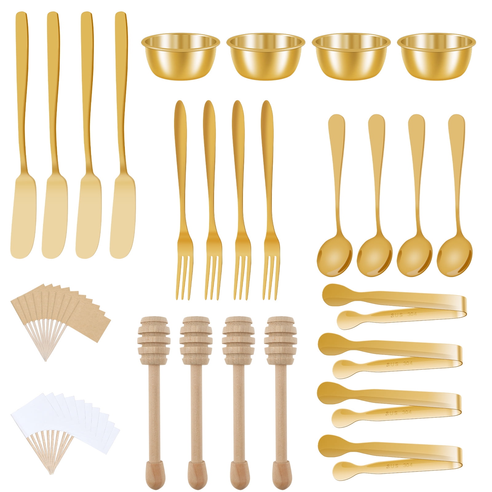 34Pcs Charcuterie Board Accessories Stainless Steel Cheese Butter Set ...